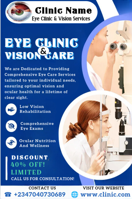 Copy of Blue Professional Opthalmology Clinic Flyer Poster | PosterMyWall
