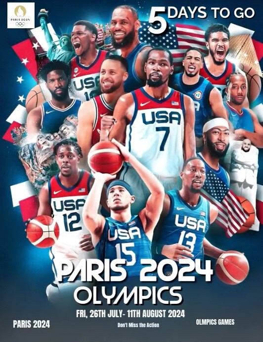 Blue Professional Paris Olympics 2024 Flyer ( Template | PosterMyWall