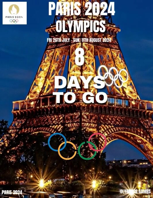 Blue Professional Paris Olympics 2024 Flyer ( Templat | PosterMyWall