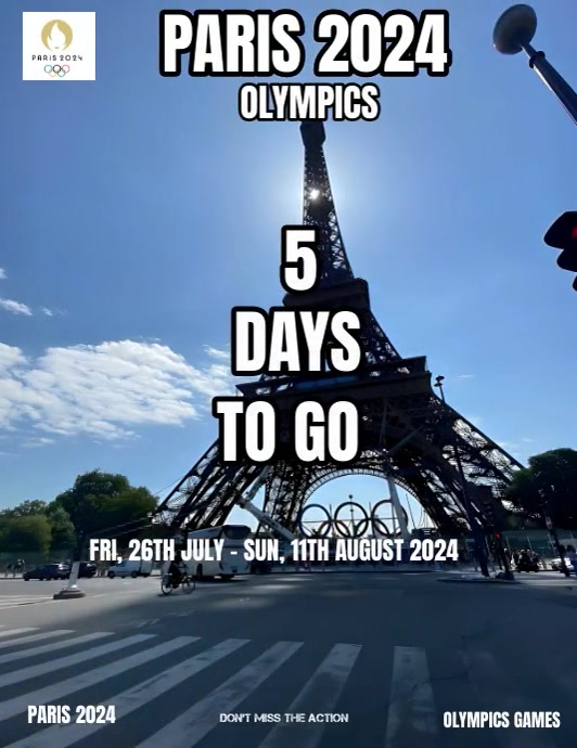 Blue Professional Paris Olympics Countdown F Template | PosterMyWall