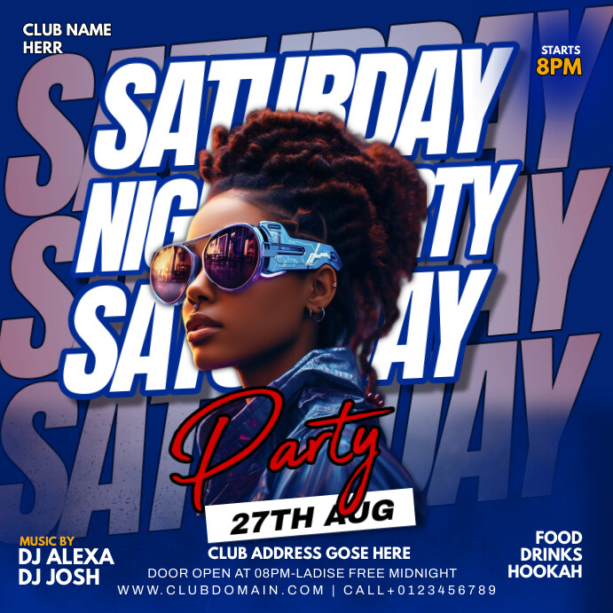 Blue Professional Party Flyer Square (1:1) Template | PosterMyWall