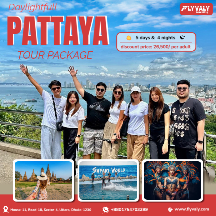 Blue Professional Pattaya Tour Package Design Template Instagram Post ...