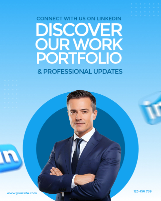 Blue Professional Portfolio Instagram Portrait Template | PosterMyWall