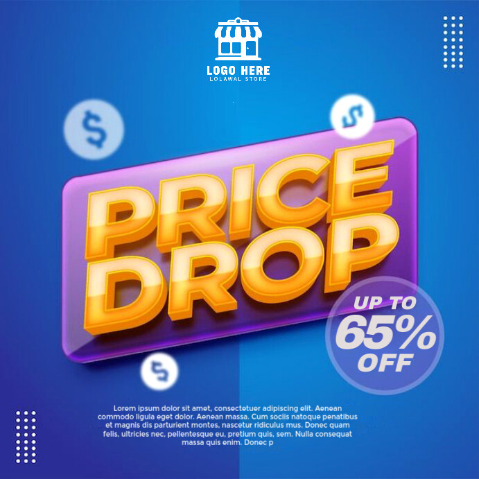 Blue Professional Price Update Instagram Post Template | PosterMyWall