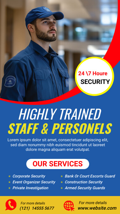 Blue Professional Professional Security Servi Template | PosterMyWall