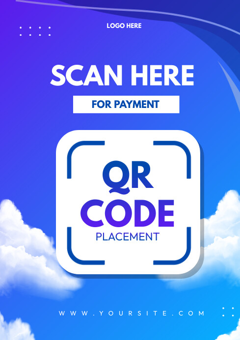 Blue Professional Qr A4 Template | PosterMyWall