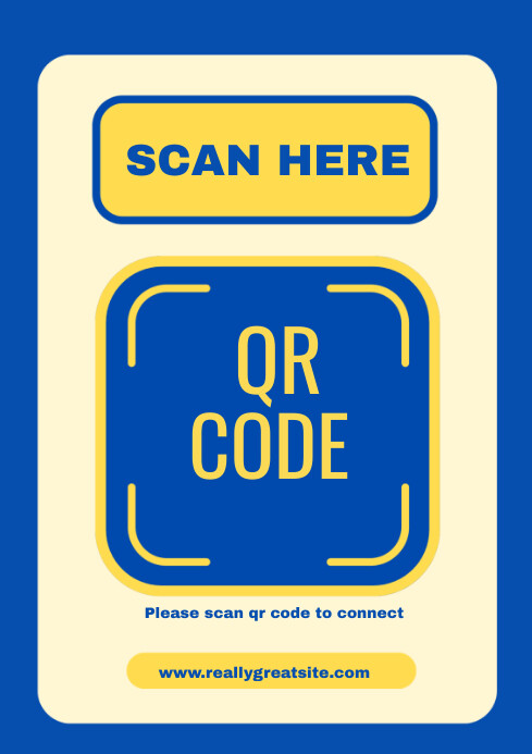 Blue Professional Qr Code Poster A4 Templat | PosterMyWall