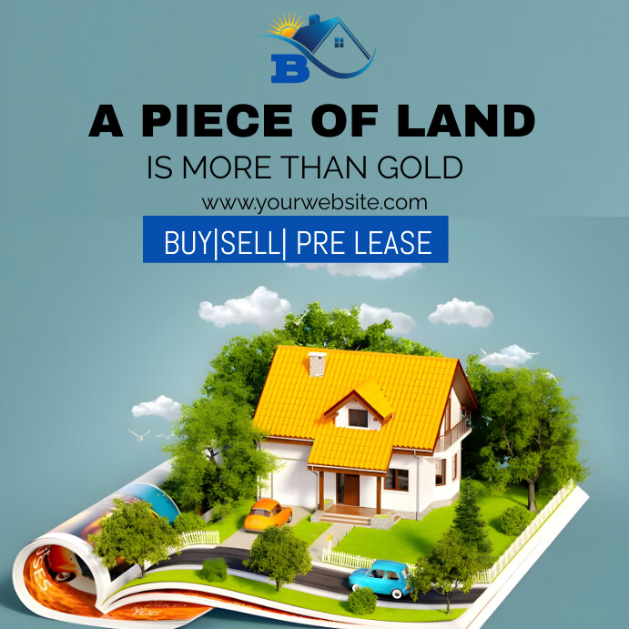 Blue Professional Real Estate Investment Ins-skabelon | PosterMyWall