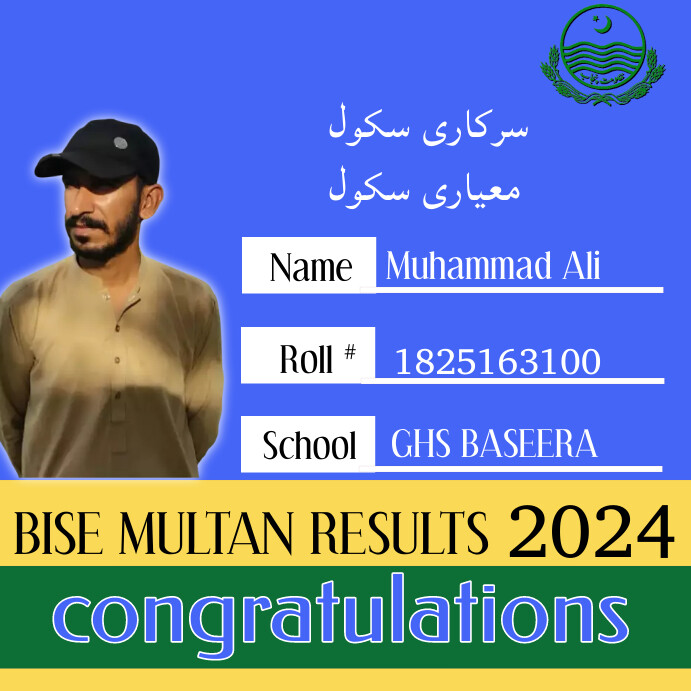 Blue Professional Result Card Instagram Post Template | PosterMyWall