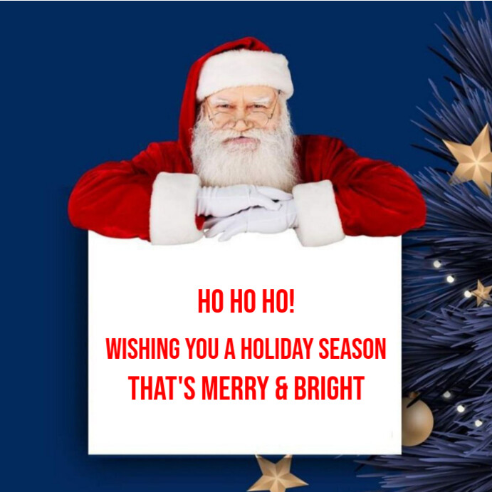 Blue Professional Santa Claus Design Instagram Post Template | PosterMyWall