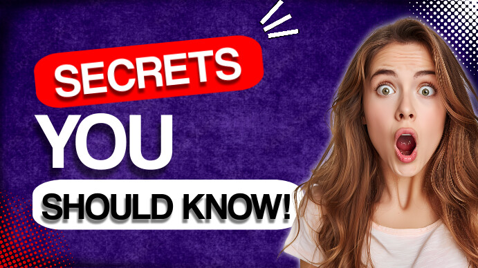 Plantilla de Blue Professional SECRETS Youtube Thumbnail | PosterMyWall