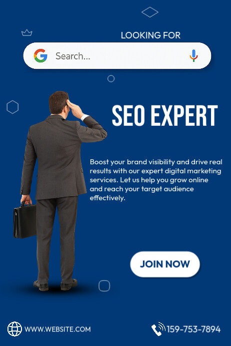Blue Professional Seo Expert Poster Template | PosterMyWall