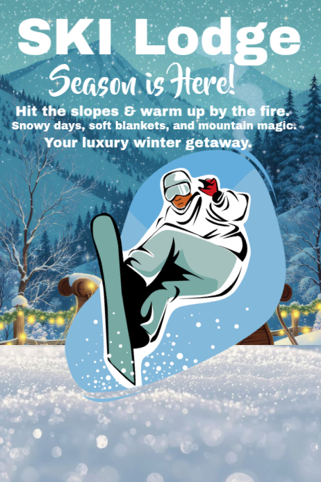 Blue Professional Ski Lodge Poster Template | PosterMyWall
