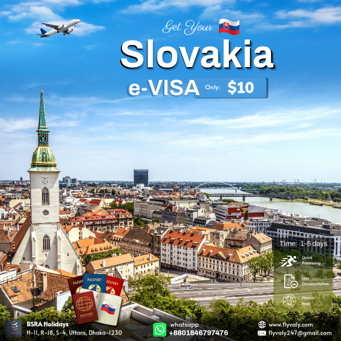 Blue Professional Slovakia Visa Processing Ads Design Template ...