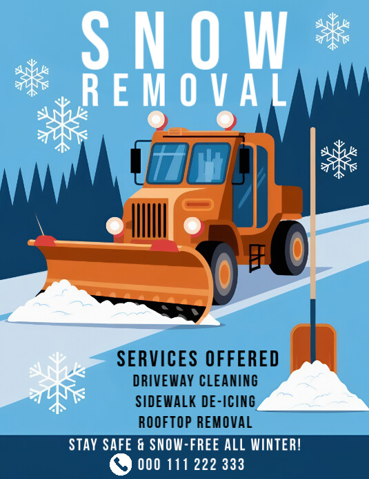 Copy of Blue Professional Snow Removal Flyer Flyer (us Letter ...