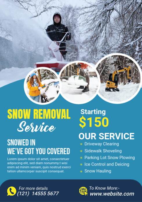 Plantilla de Blue Professional Snow Removal Flyer Template A4 ...