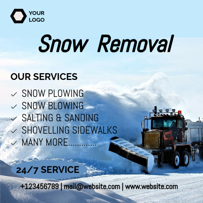 Plantilla de Blue Professional Snow Removal Instagram Post | PosterMyWall