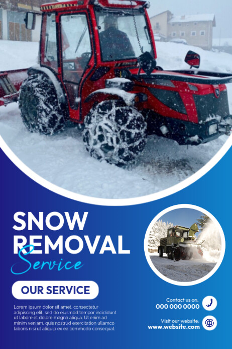 Modèle Blue Professional Snow Removal Poster | PosterMyWall