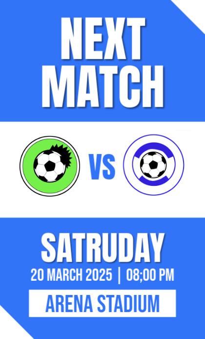 Copy of Blue Professional Soccer Next Match Us Legal | PosterMyWall