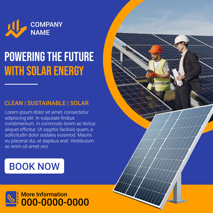Blue Professional Solar Energy Instagram Post Template | PosterMyWall