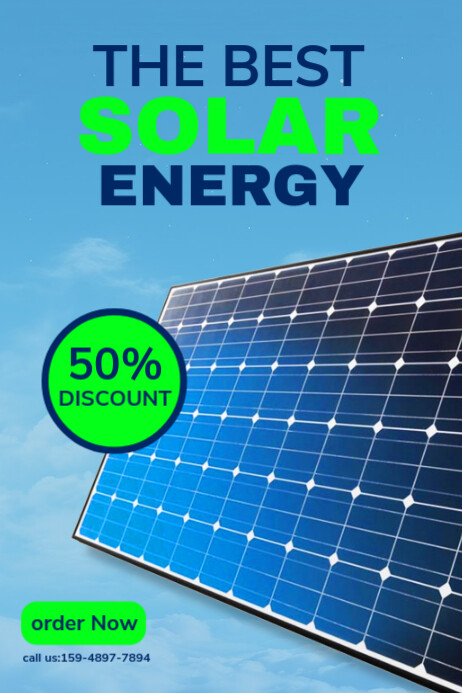 Blue Professional Solar Energy Poster Template | PosterMyWall