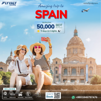 Blue Professional Spain Tour Package Ads Design Template Instagram Post ...