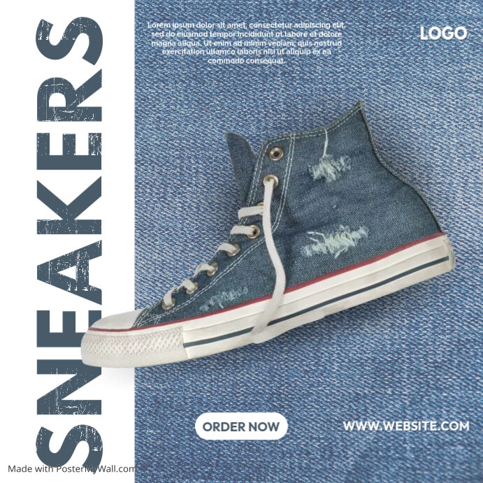 Blue Professional Sport Shoe Ads Instagram Post Template | PosterMyWall