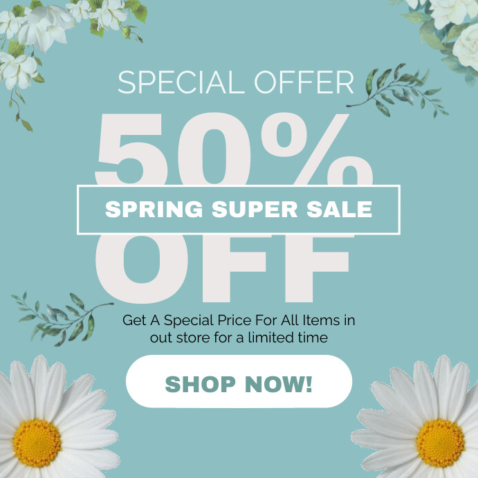 Copy of Blue Professional Spring Super Sale Instagram | PosterMyWall
