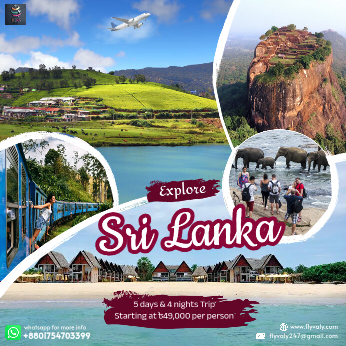 Blue Professional Sri Lanka Tour Package Ads Design Template Instagram ...