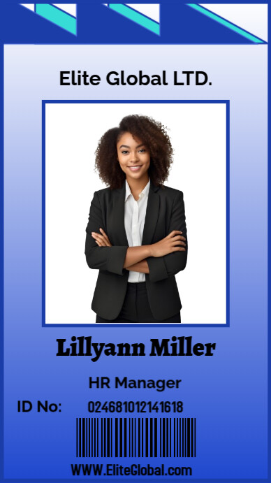 Blue Professional Staff Id Card Template | PosterMyWall