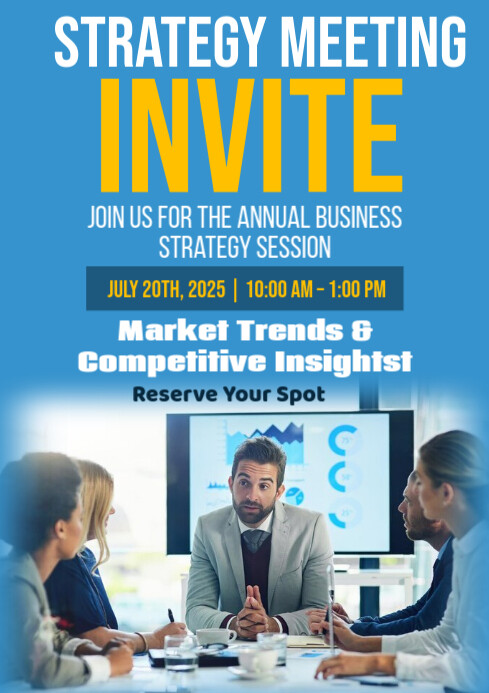 Copy of Blue Professional Strategy Meeting Invitation A1 | PosterMyWall