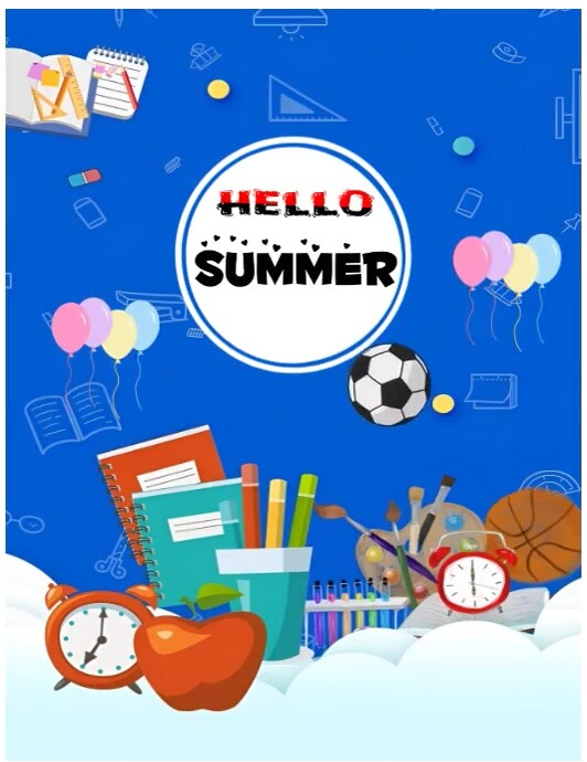 Blue Professional Summer Day School Flyer Template | PosterMyWall