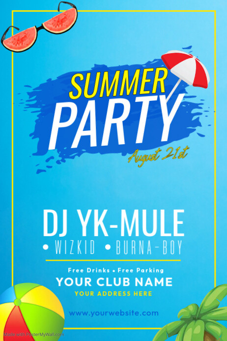 Blue Professional Summer Party Poster Template | PosterMyWall