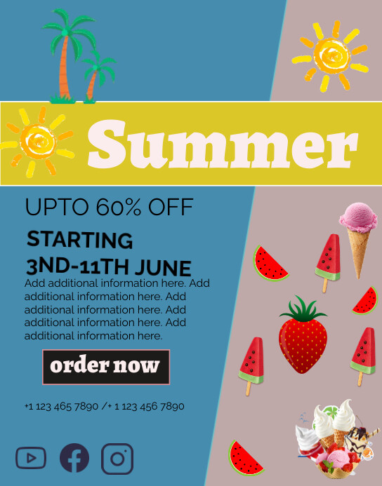 Blue Professional Summer Poster/wallboard Template | PosterMyWall
