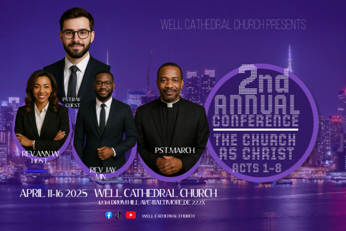 Blue Professional Sunday Service Poster Template | PosterMyWall