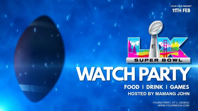 Blue Professional Super Bowl Digital Display (16:9) Template | PosterMyWall