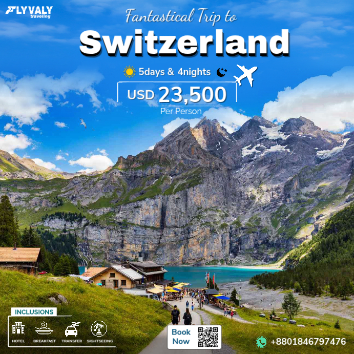 Blue Professional Switzerland Tour Package Ads Design Template ...