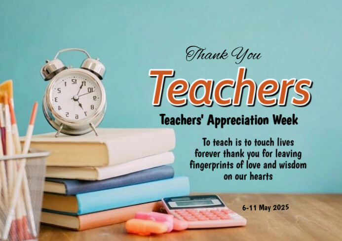 Copy of Blue Professional Teacher Appreciation Week A4 | PosterMyWall
