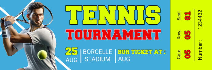 Blue Professional Tennis Tournament Twitter Banner Templat | PosterMyWall