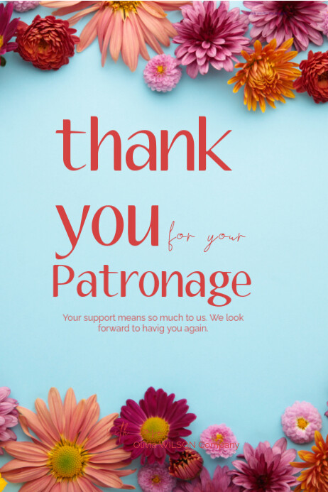 Blue Professional Thank You Card Poster Template | PosterMyWall