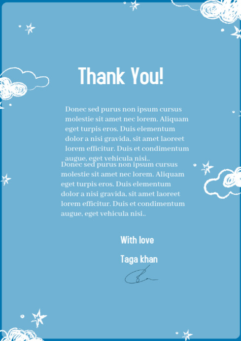 Copy of Blue Professional Thank You Pages Background A4 | PosterMyWall