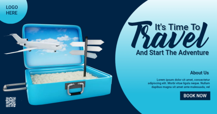 Blue Professional Travel Facebook Shared Image Template | PosterMyWall