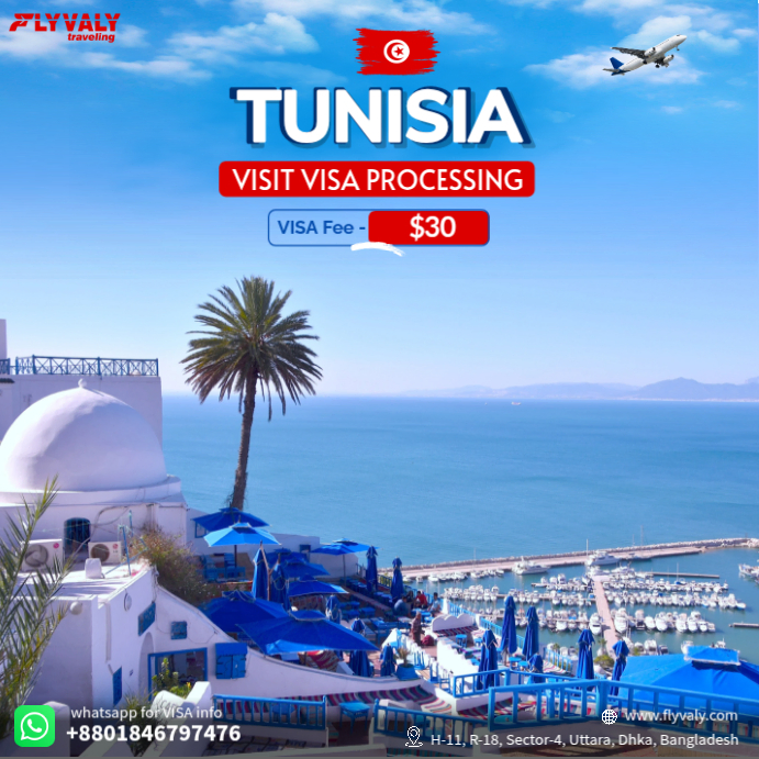 Plantilla de Blue Professional Tunisia Visa Processing Ads Design ...