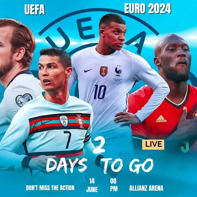 Blue Professional Uefa Euro 2024 Instagram Po Template | PosterMyWall