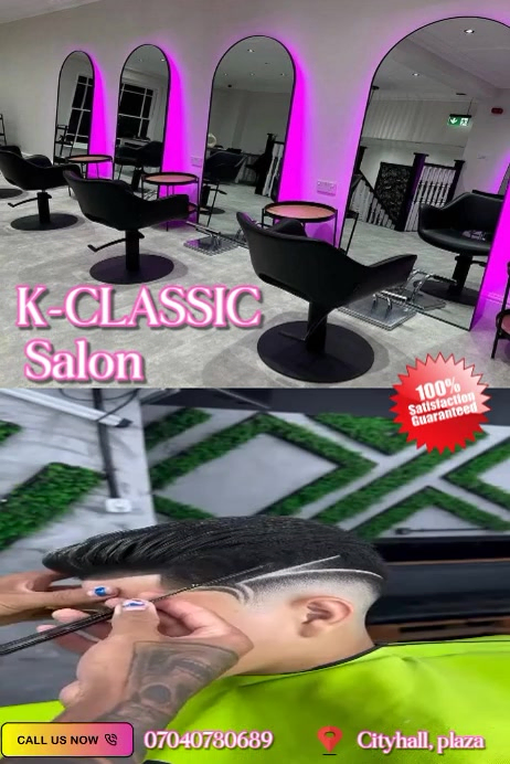 Blue Professional Video Barbing Salon Poster Template | PosterMyWall