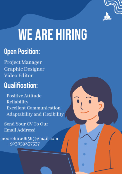 Blue Professional We Are Hiring A4 Template | PosterMyWall