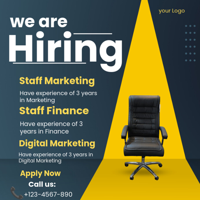Blue Professional We Are Hiring Instagram Post Template | PosterMyWall