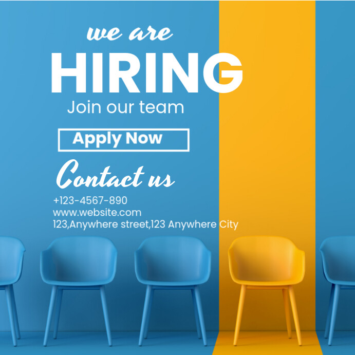 Blue Professional We Are Hiring Instagram Post Template | PosterMyWall