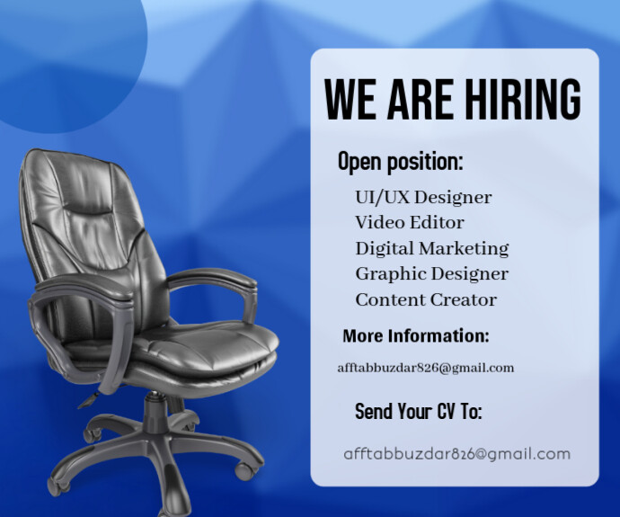 Blue Professional We Are Hiring Job Opportunities Medium Rectangle ...