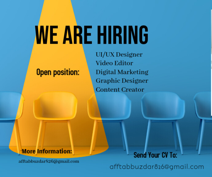 Blue Professional We Are Hiring Job Opportunities Medium Rectangle ...